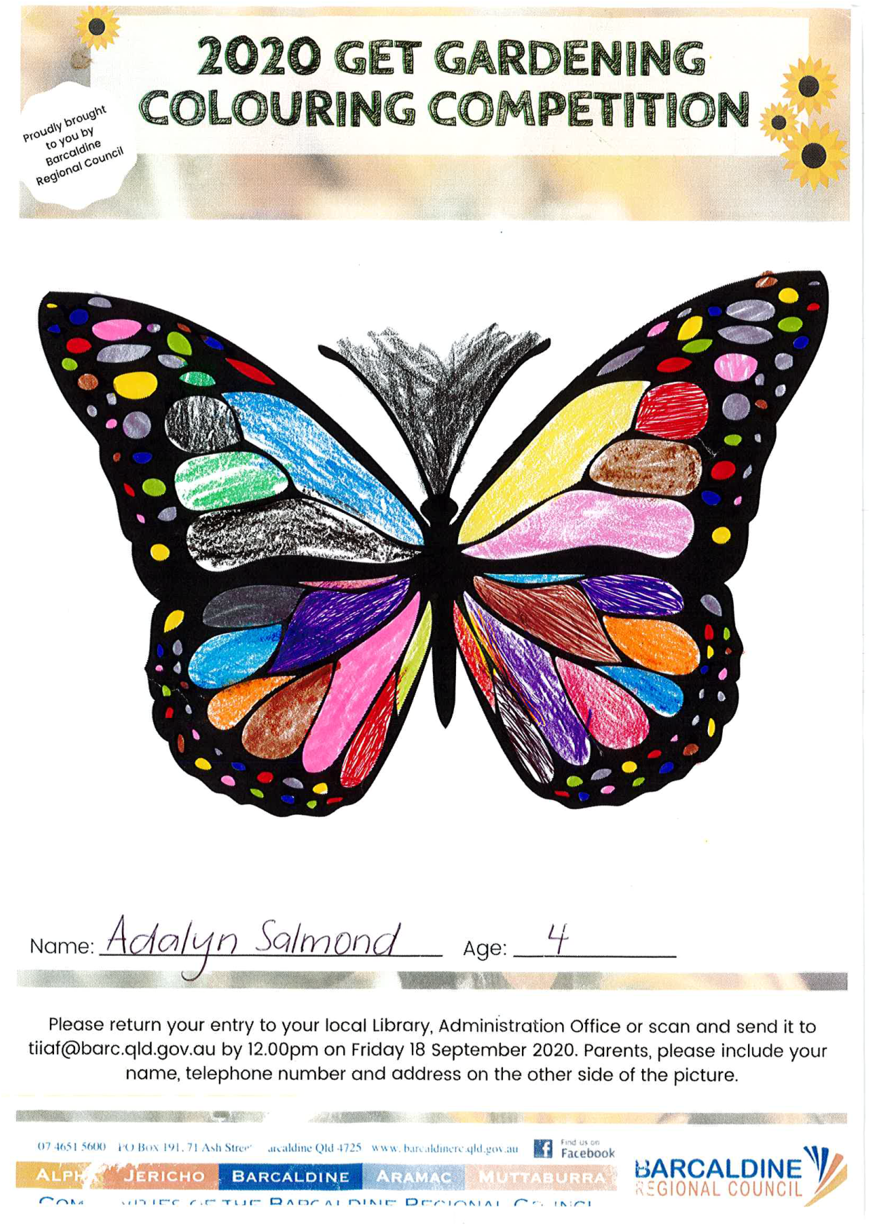 Entries for the Get Gardening Colouring Competition | Barcaldine ...